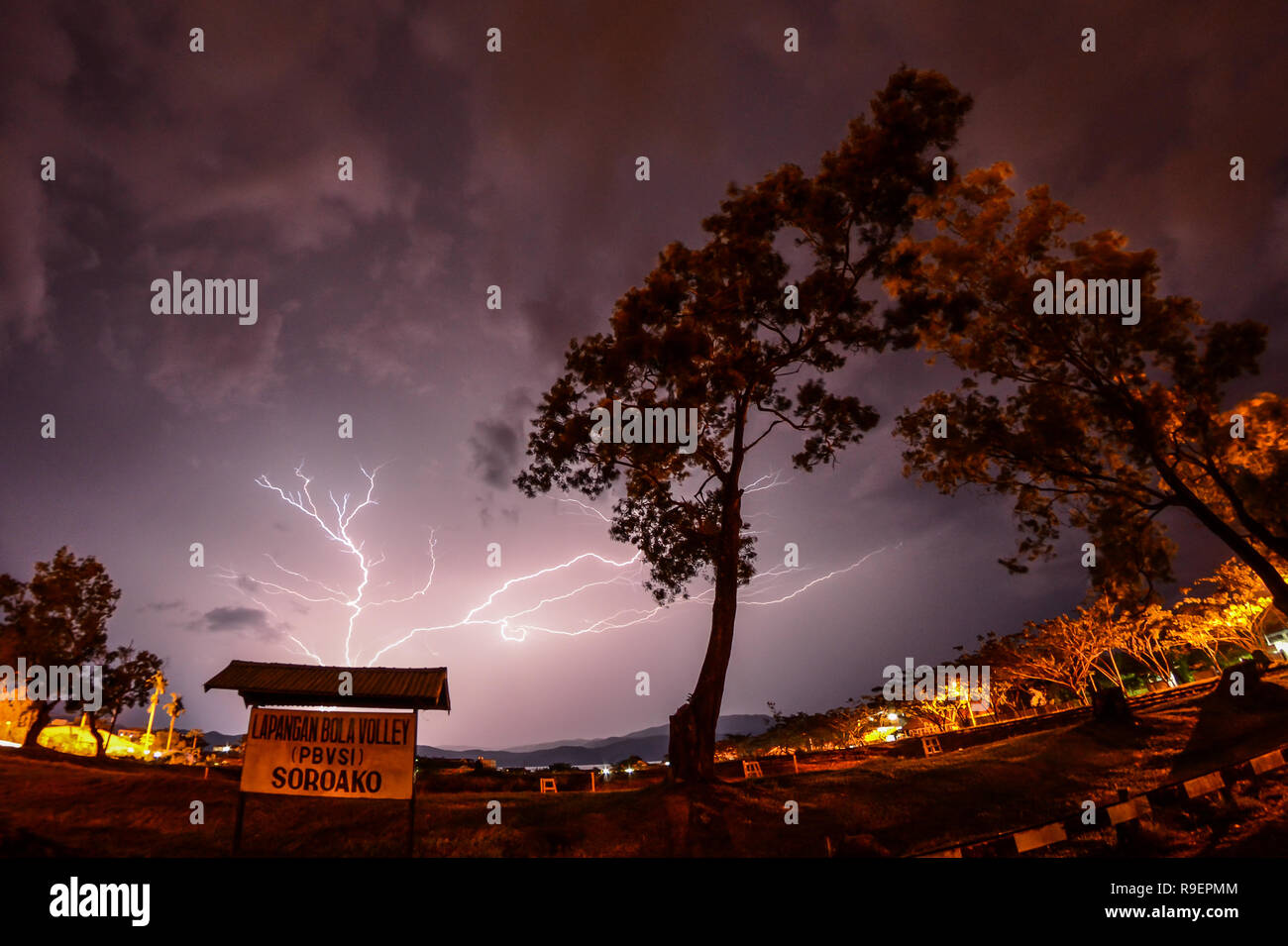 Lightning storm struck the island of Sulawesi Stock Photo - Alamy
