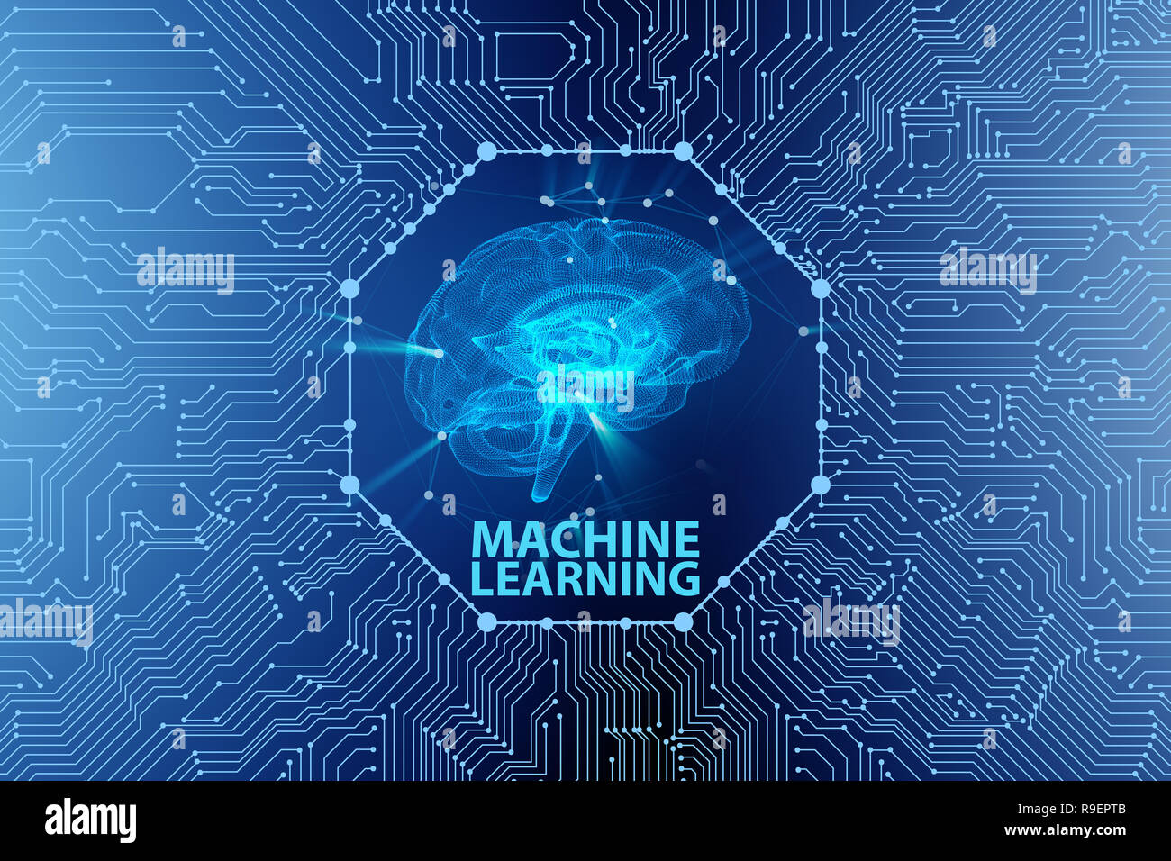 Machine learning concept - 3d rendering Stock Photo - Alamy