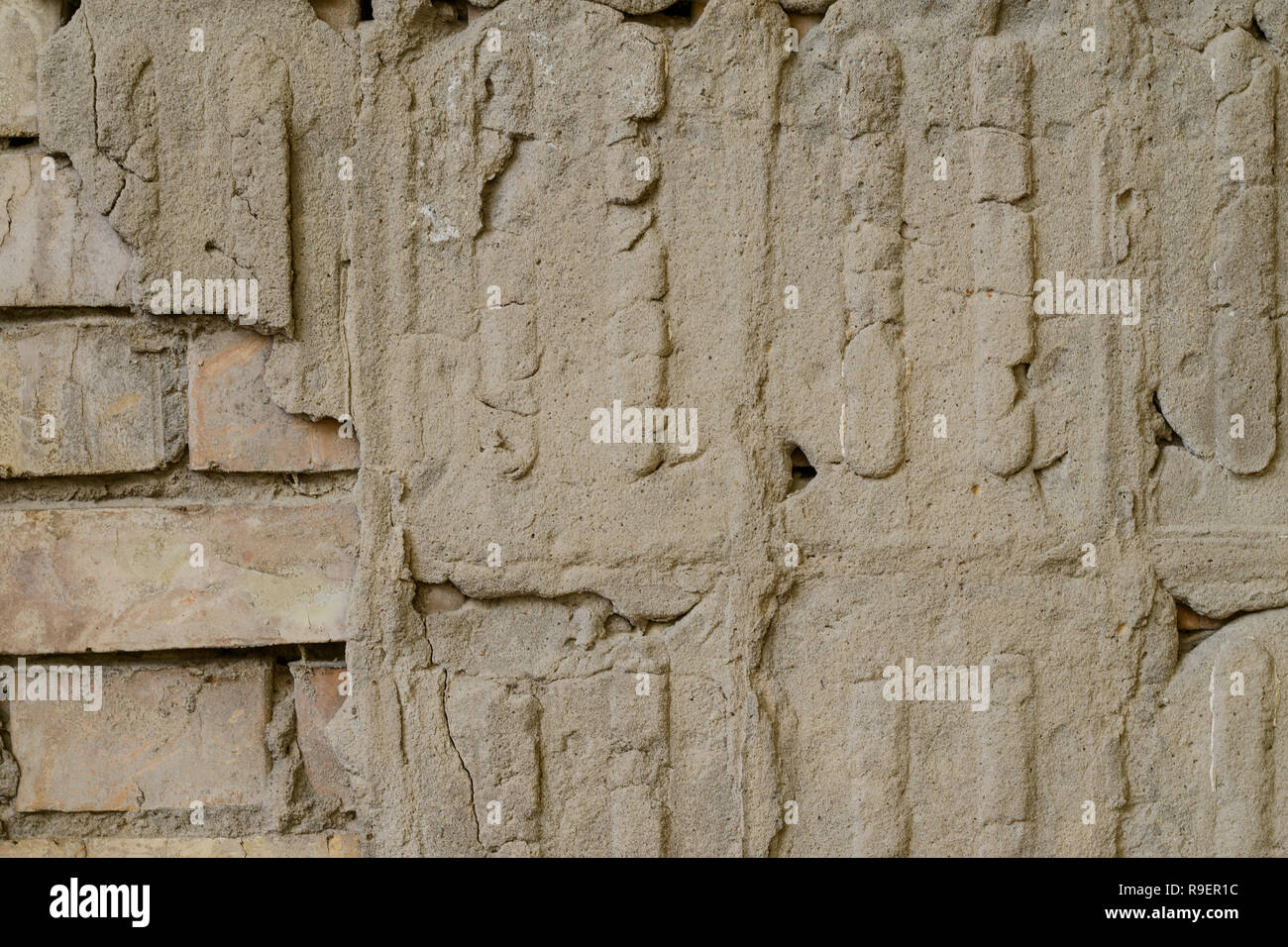 Texture of old cement wall with bulges on the surface. Can be used as ...