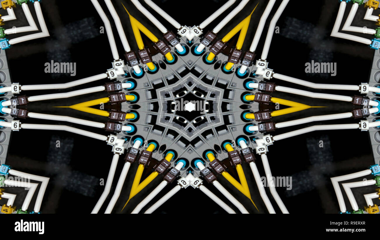 Abstract Cables Electric Wires Symmetric Pattern Ornamental Decorative ...