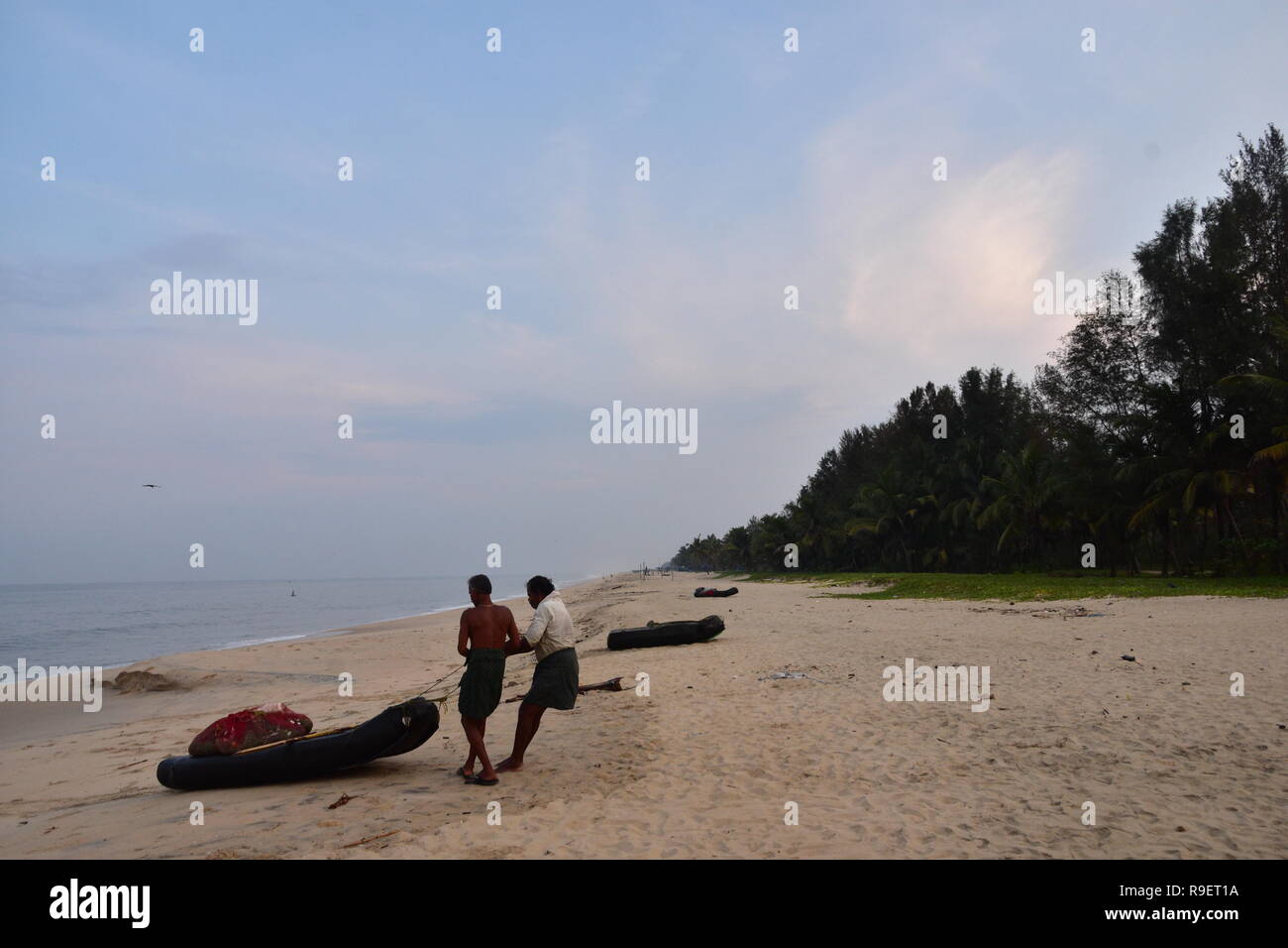 Marari sea beach, Alleppey, Kerala, India Stock Photo - Alamy