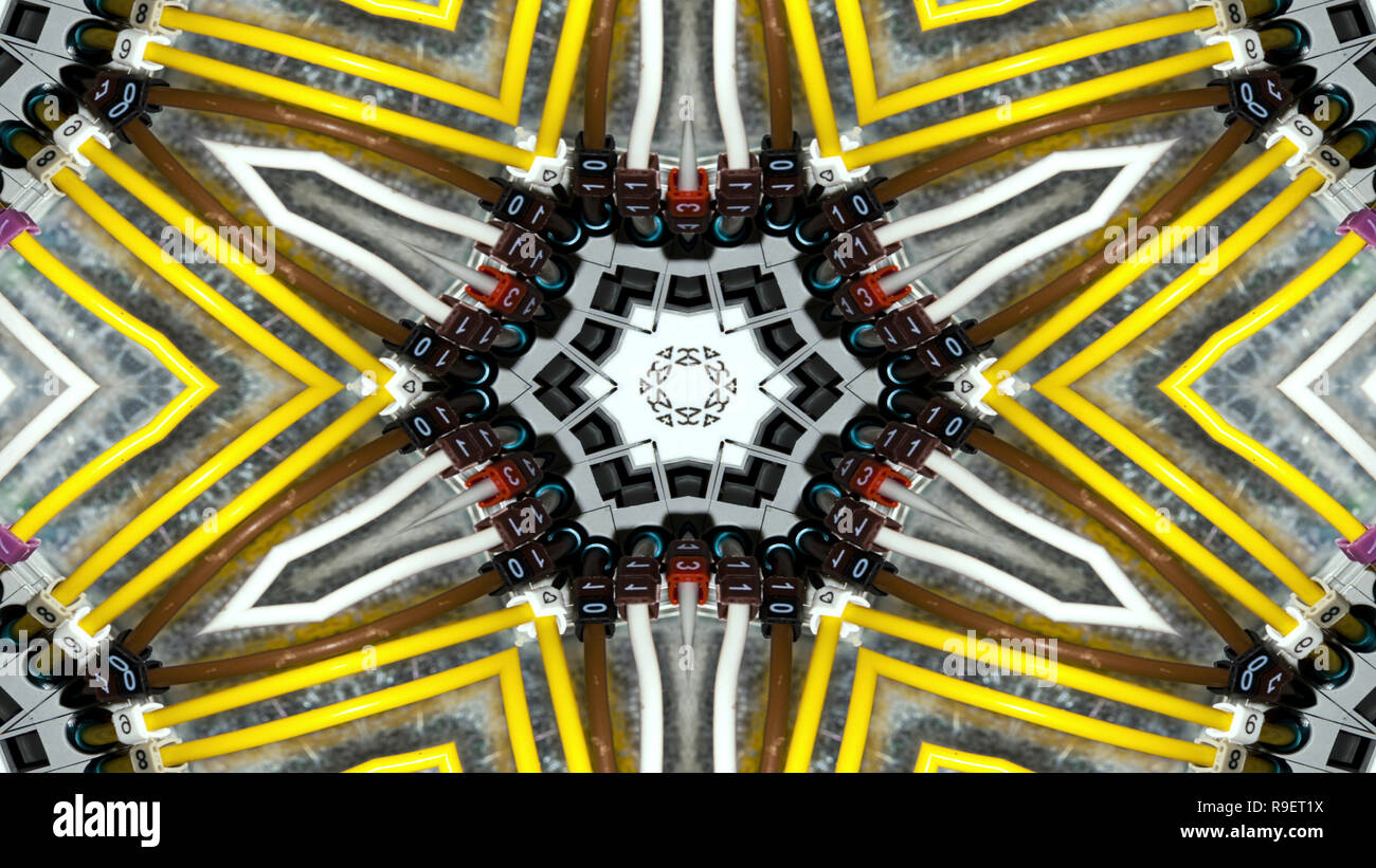 Abstract Cables Electric Wires Symmetric Pattern Ornamental Decorative ...