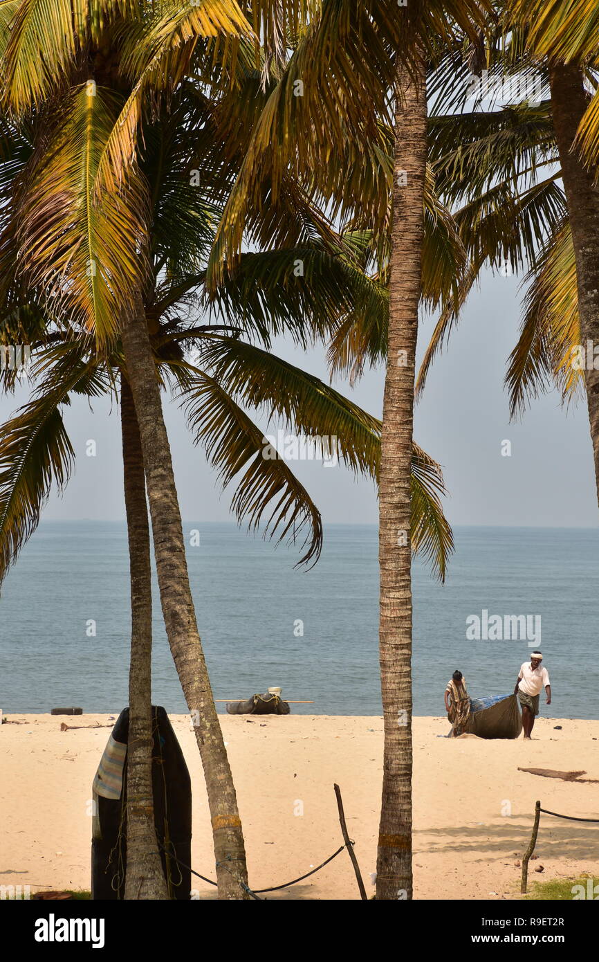 Marari sea beach, Alleppey, Kerala, India Stock Photo - Alamy