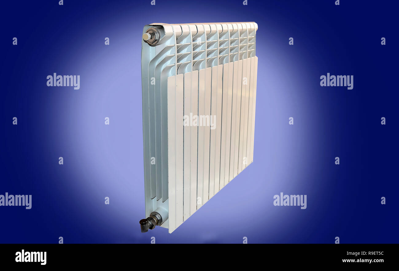Modern radiator on a white background Stock Photo - Alamy