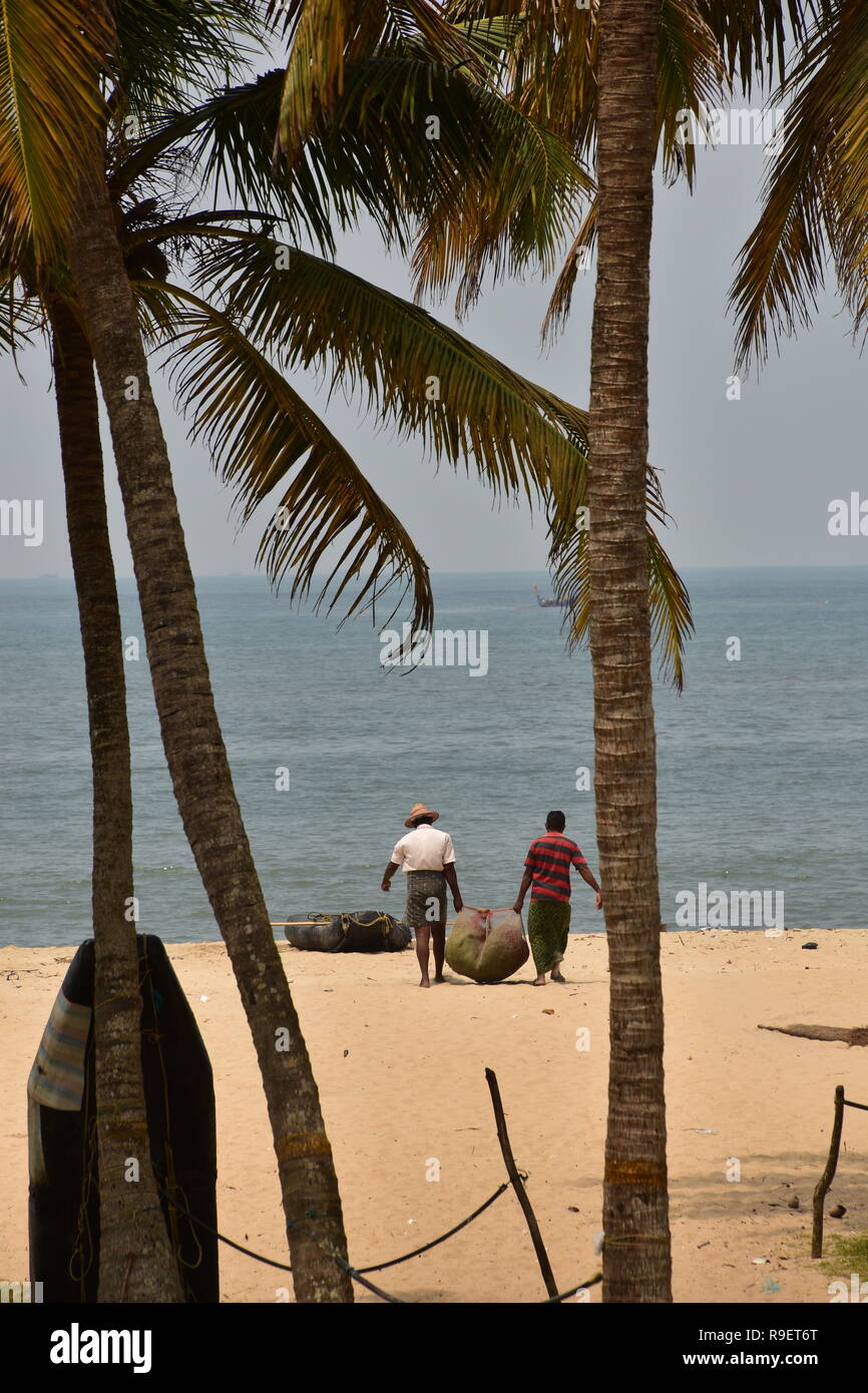 Marari sea beach, Alleppey, Kerala, India Stock Photo - Alamy