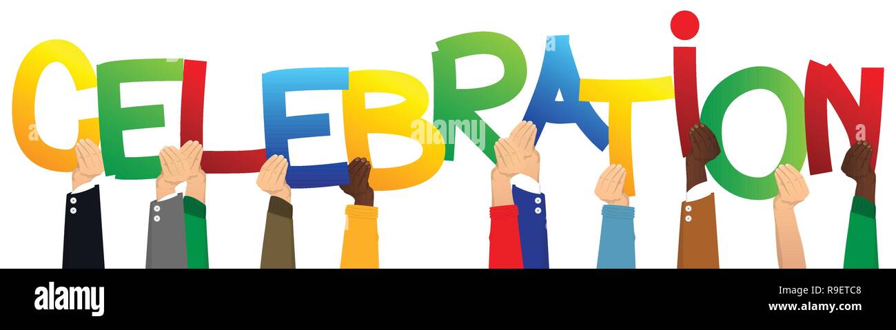 Diverse hands holding letters of the alphabet created the word ...