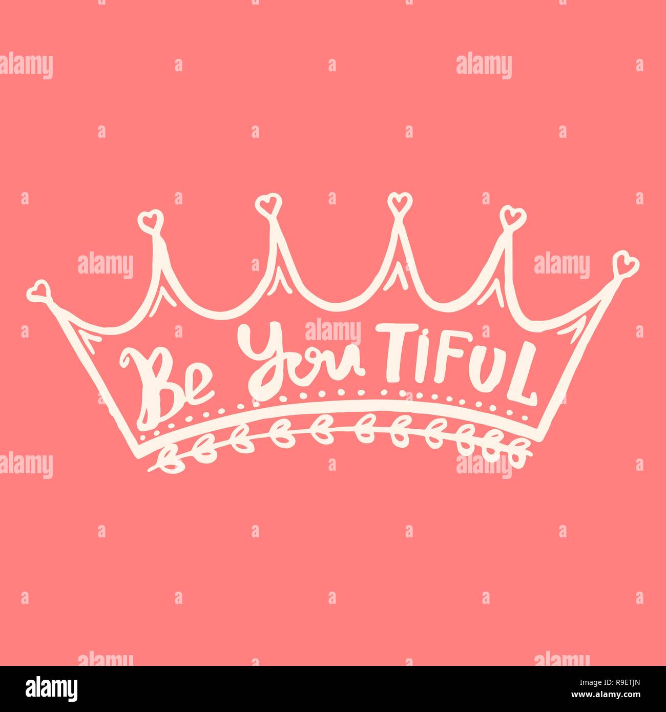 Be You Tiful handwriting monogram calligraphy. Phrase poster graphic ...