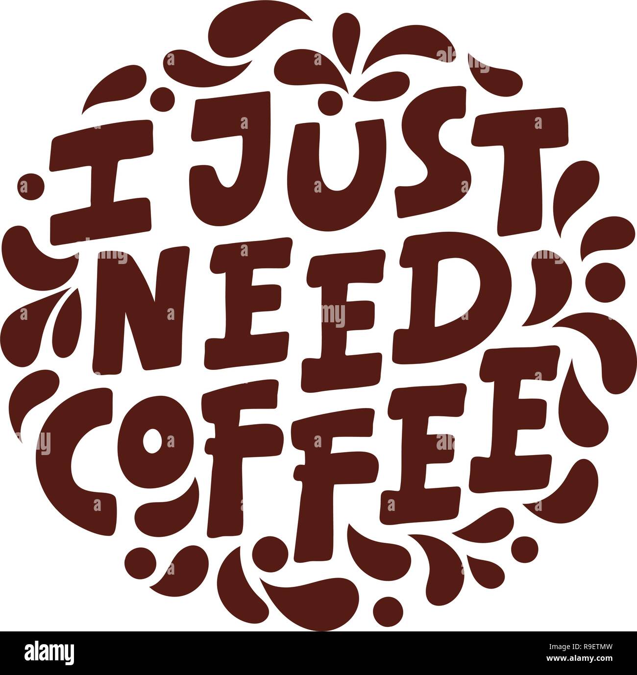 COFFEE LETTER Vector Illustration Lettering Print Stock Vector Image ...