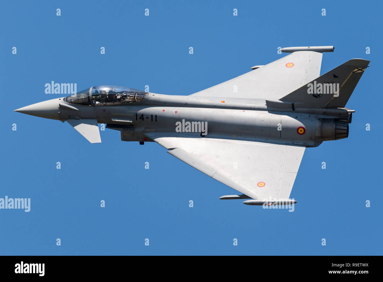 An Eurofighter Typhoon multirole fighter jet of the Spanish Air Force ...
