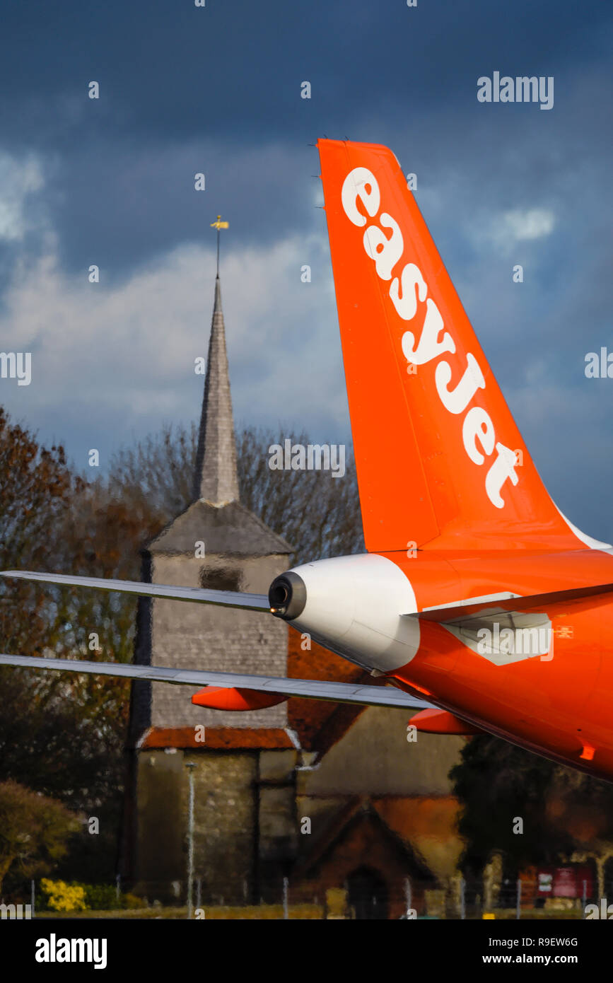 easyjet Airbus jet airliner plane at London Southend Airport, Essex, UK ...