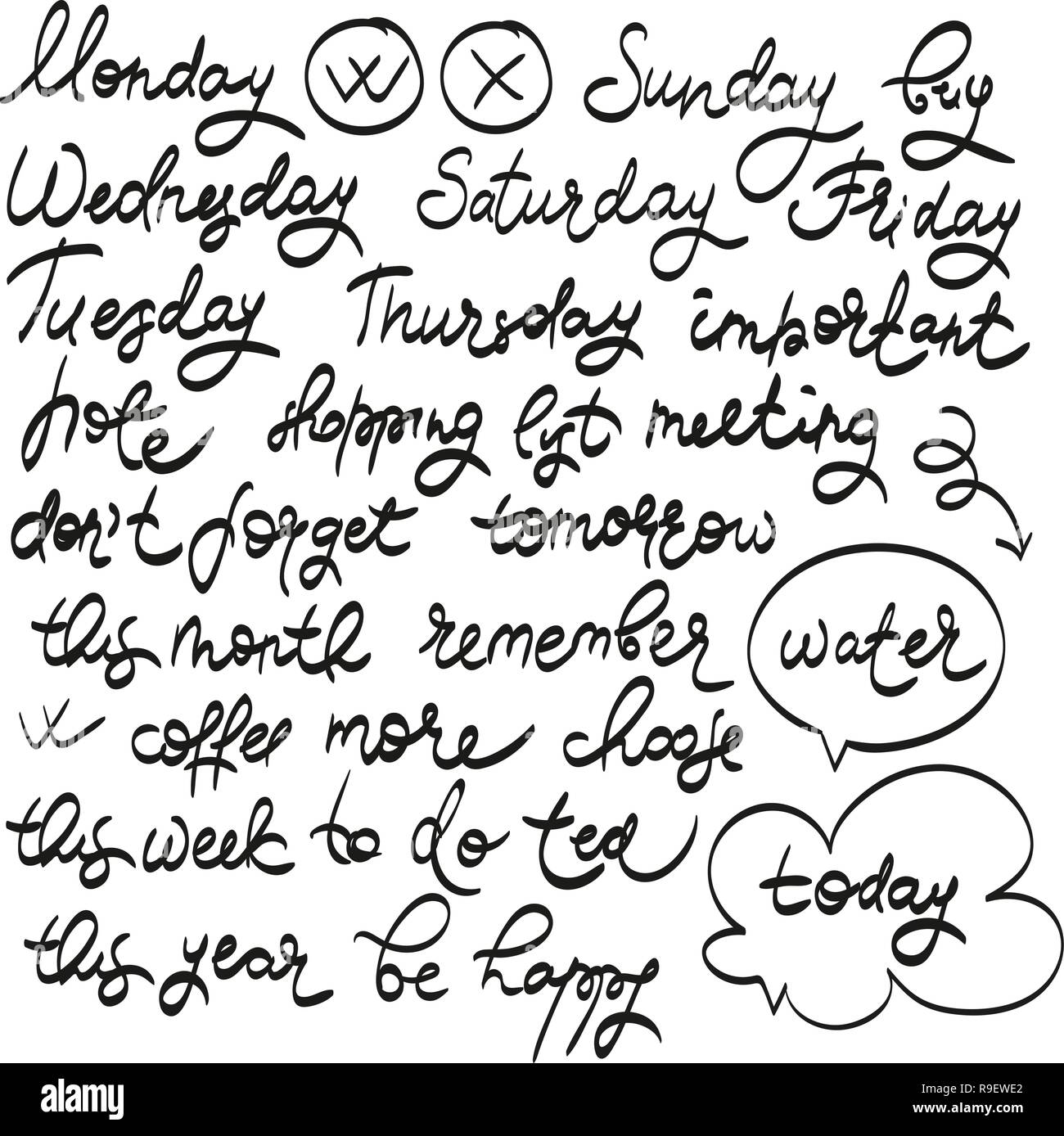 Lettering NOTEBOOK Hand drawing text for calendars, scrapbooking and ...