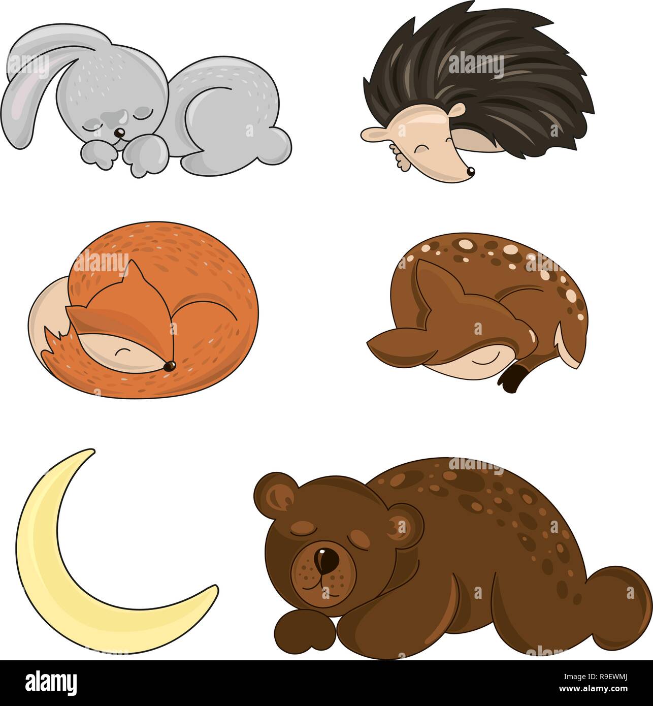 Sleeping Animals Clipart
