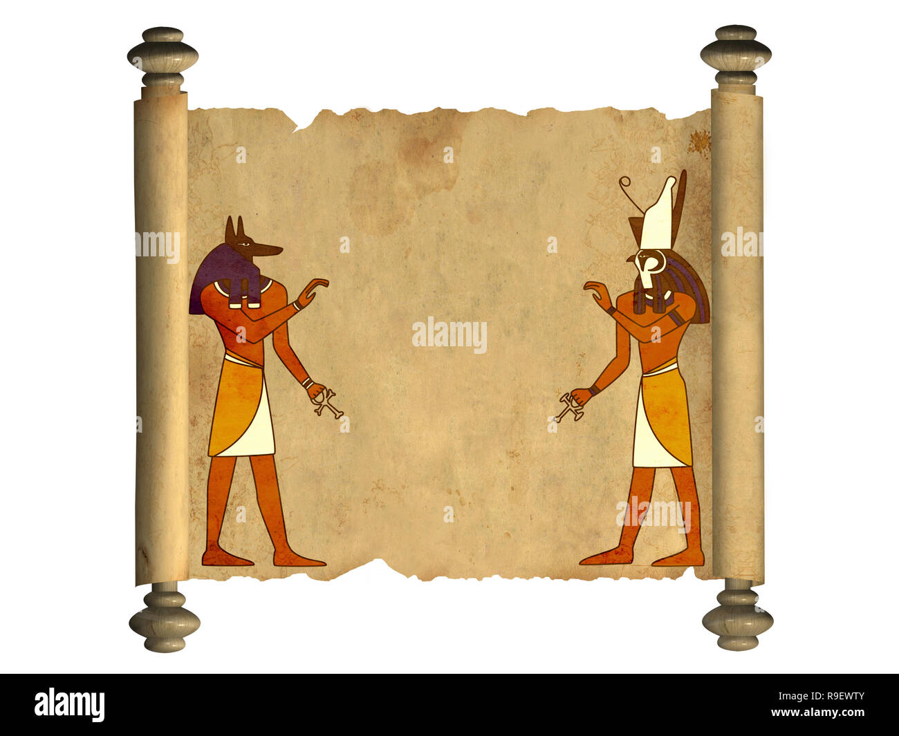 Ancient egyptian painting anubis Cut Out Stock Images & Pictures - Alamy