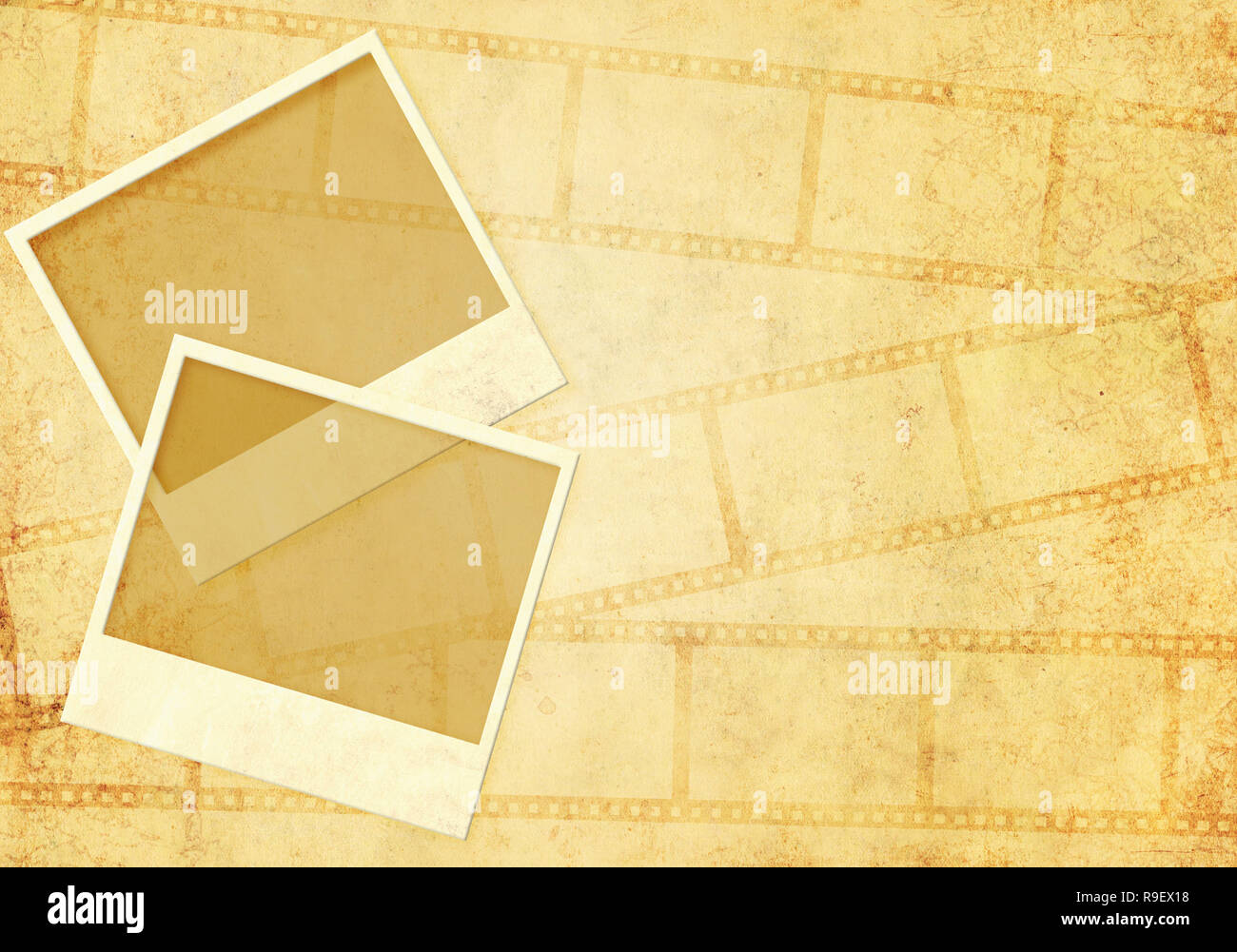 Grunge background with two photoframes Stock Photo - Alamy