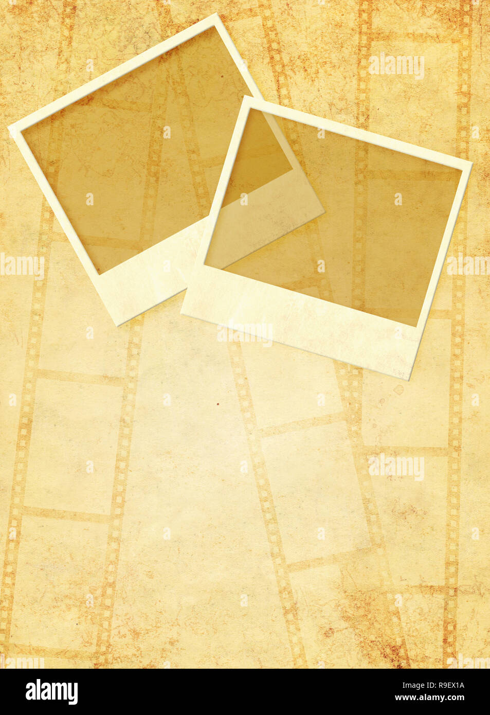 Grunge background with two photoframes Stock Photo - Alamy