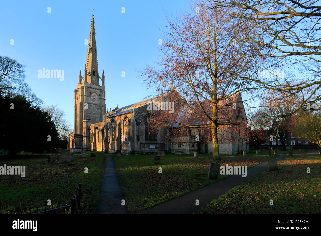 Winter view over the Parish Church of Saint Mary and Saint Nicolas ...