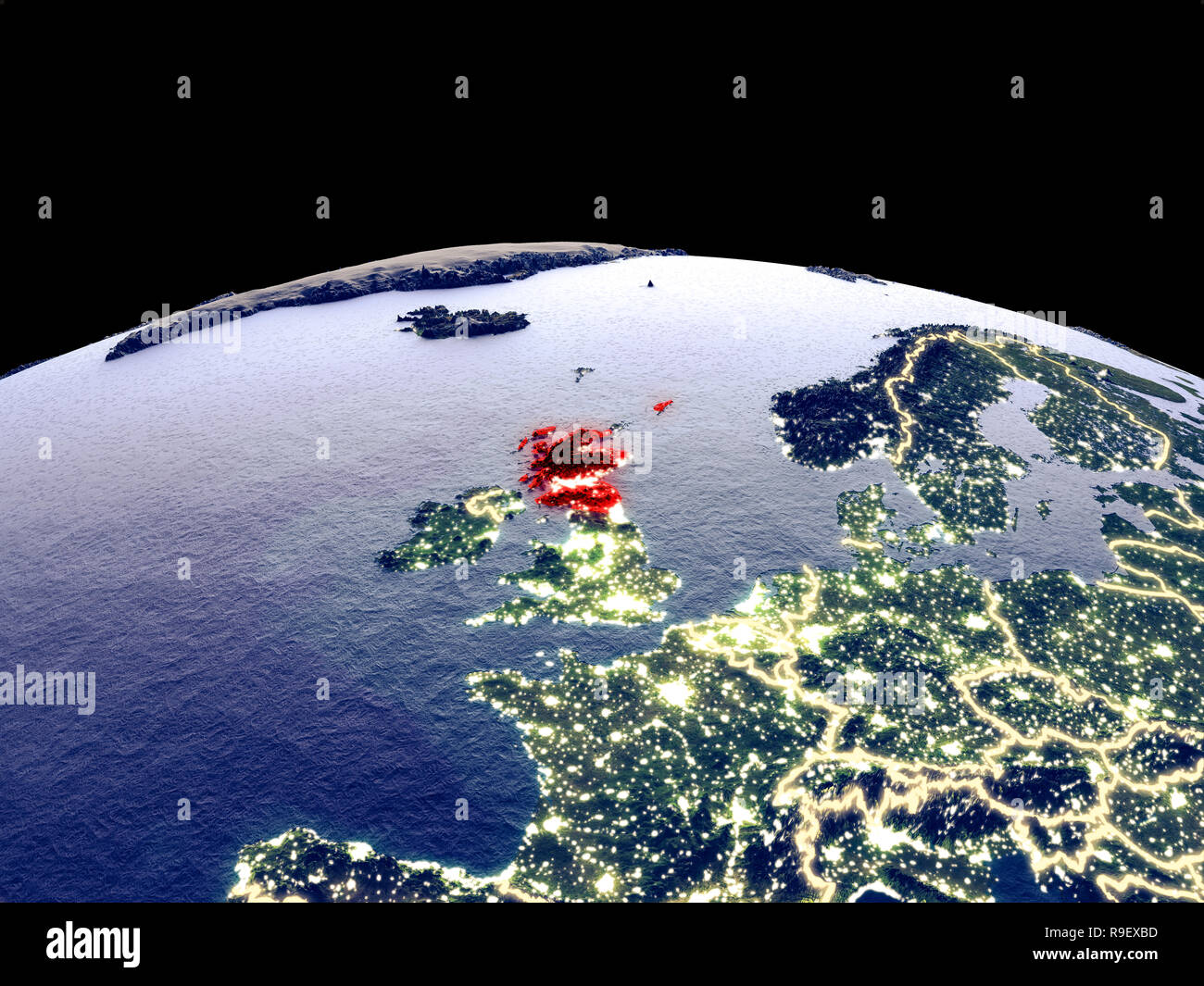Scotland satellite map hi-res stock photography and images - Alamy