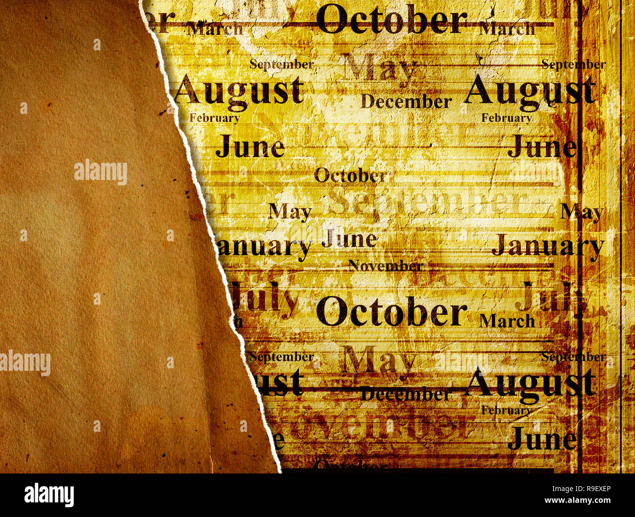 Grunge background with names of months Stock Photo - Alamy