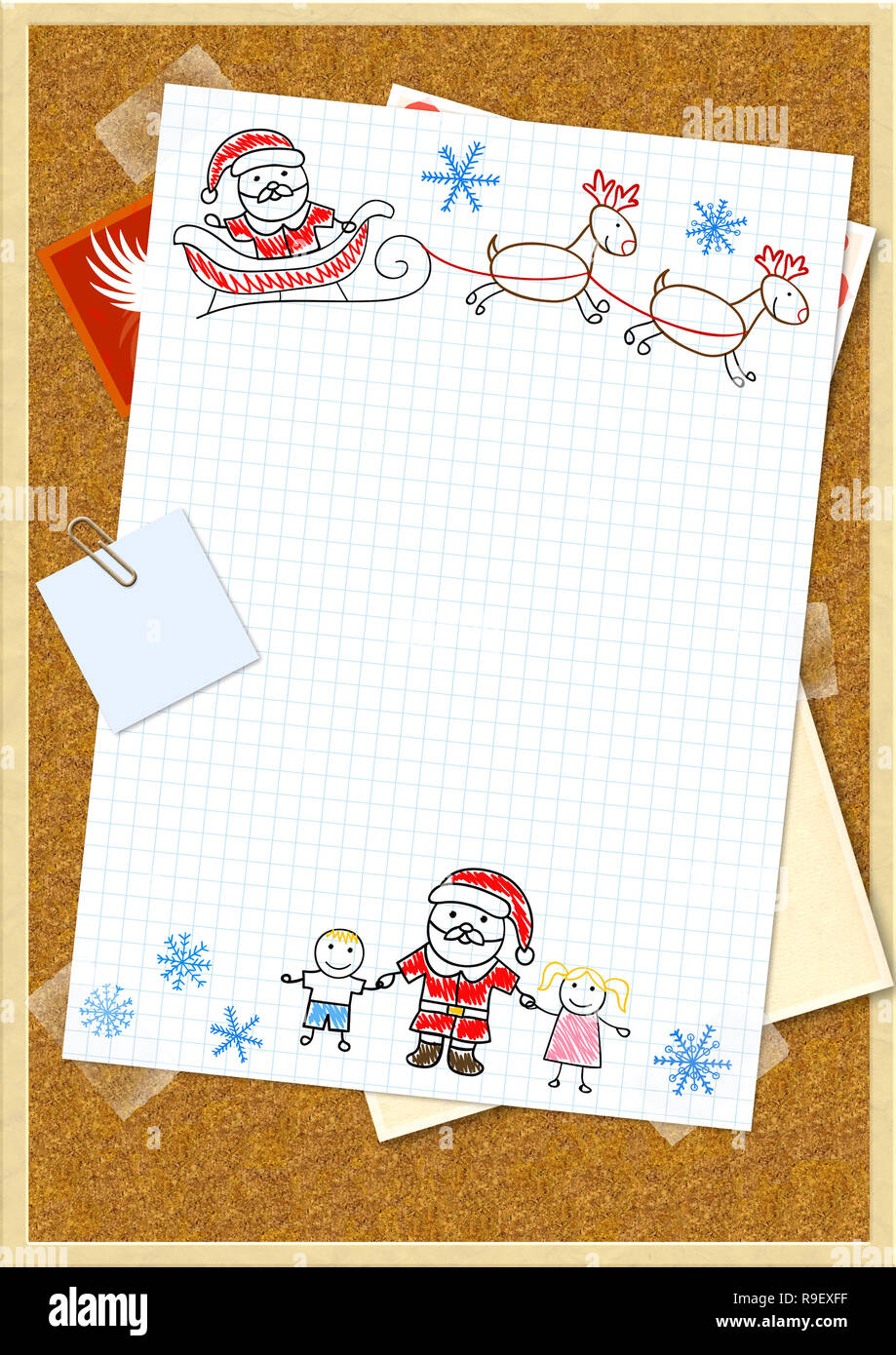 Letter to Santa Claus. Horizontal background Stock Photo - Alamy