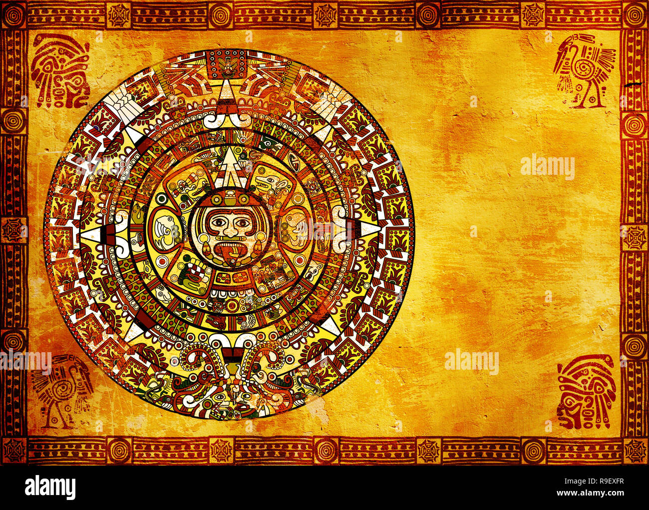 Maya calendar circle hi-res stock photography and images - Alamy