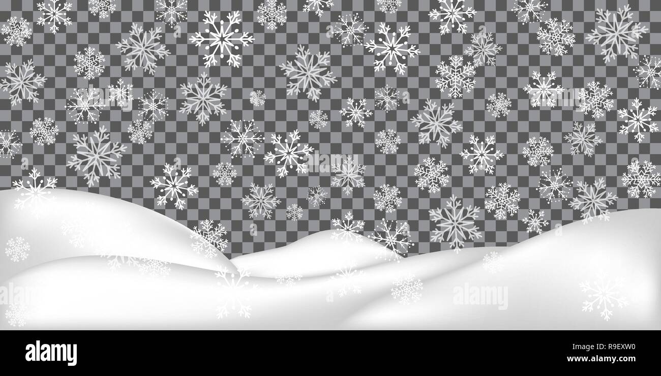 Realistic snowdrift isolated on transparent background. Winter ...