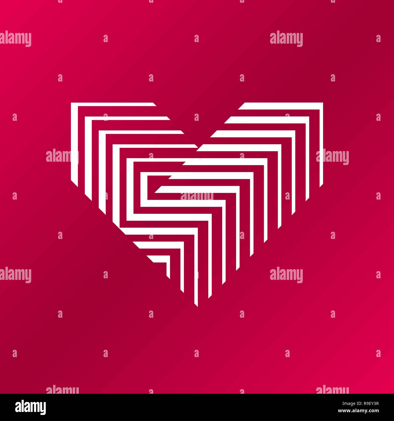 Vector heart logo. V letter logo design Stock Vector Image & Art - Alamy
