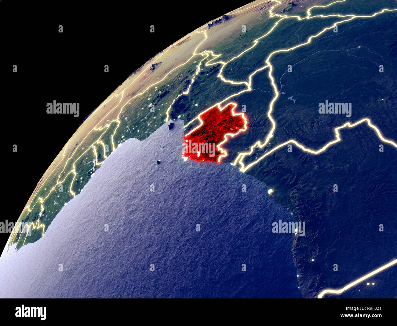 Satellite view gabon hi-res stock photography and images - Alamy