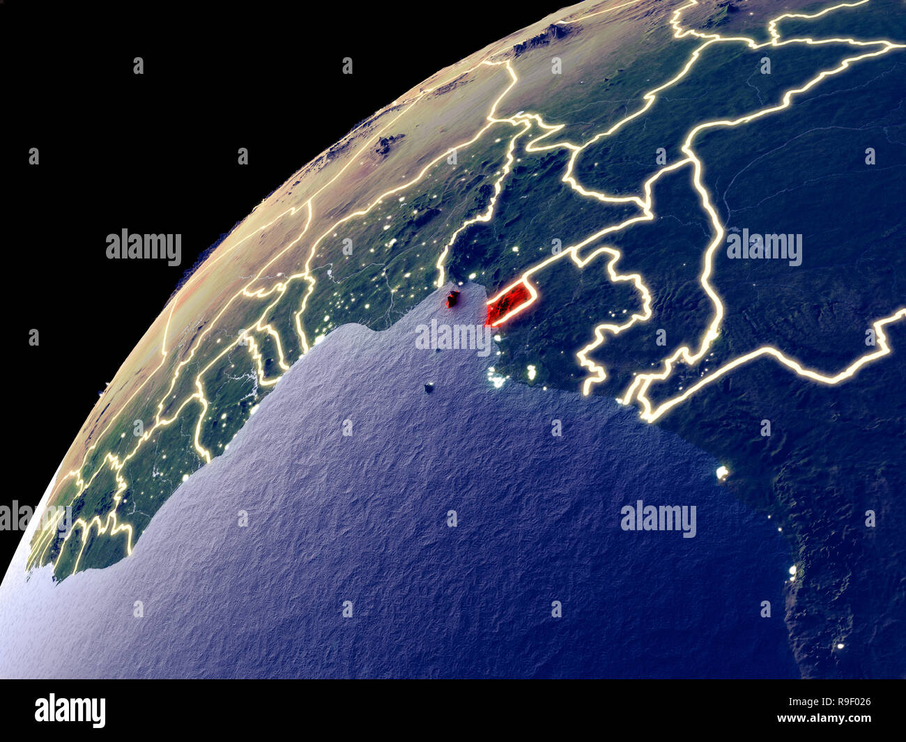Satellite view equatorial guinea country hi-res stock photography and ...