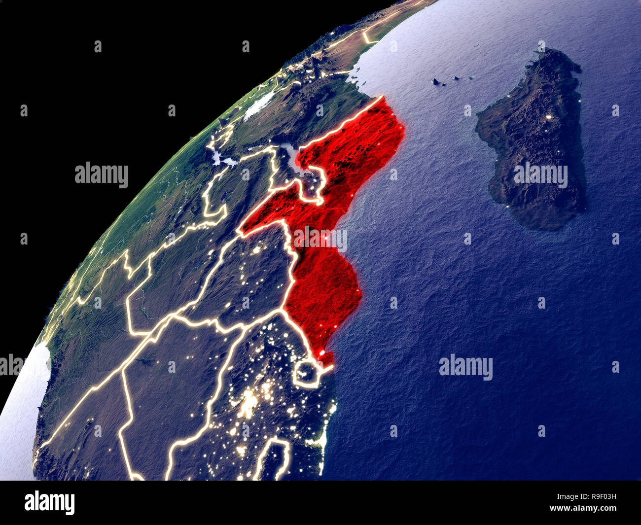Satellite view mozambique country hi-res stock photography and images ...