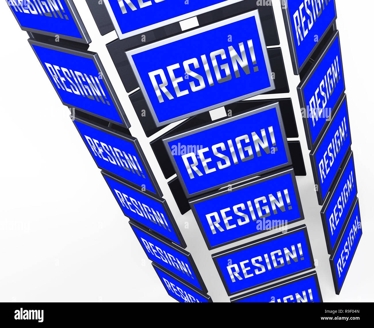 Resign Tv Screen Means Quit Or Dismissal From Job Government Or ...
