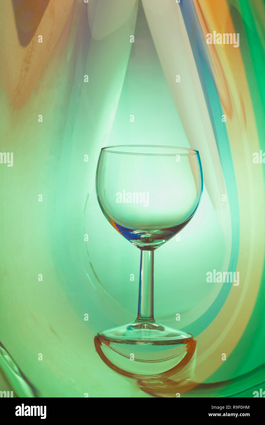 Wine glass on an abstract colored background, studio lighting Stock ...