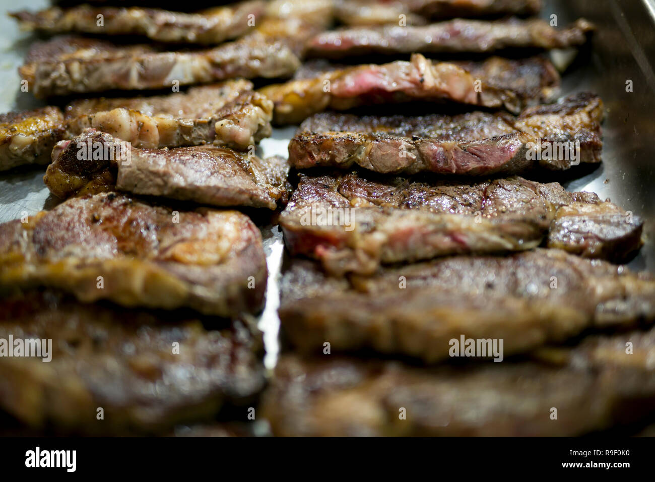 Making all kinds of red meat, fresh and raw red meat preparation Stock ...