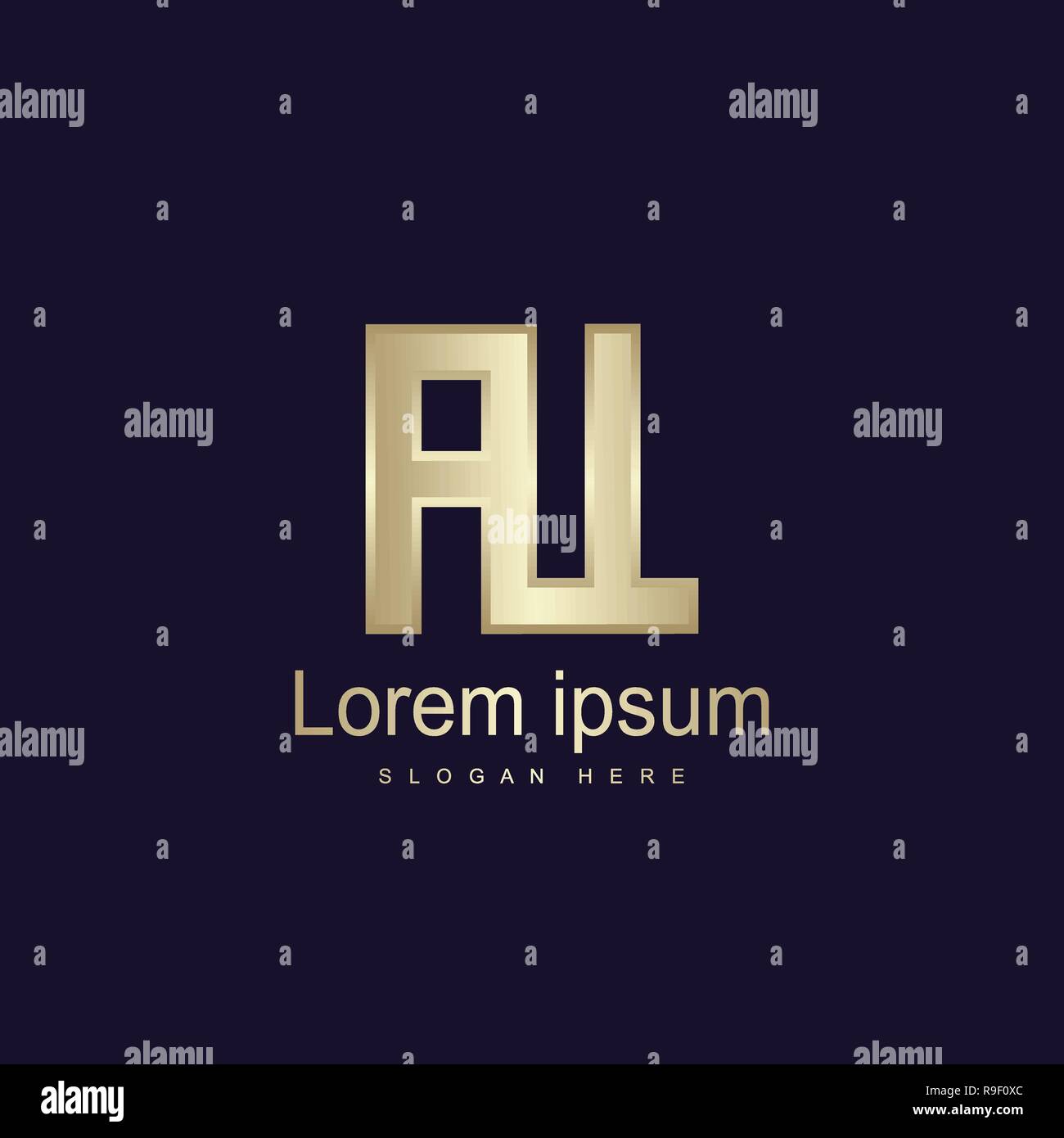 Initial Letter AT Logo Template Vector Design Stock Vector Image & Art ...