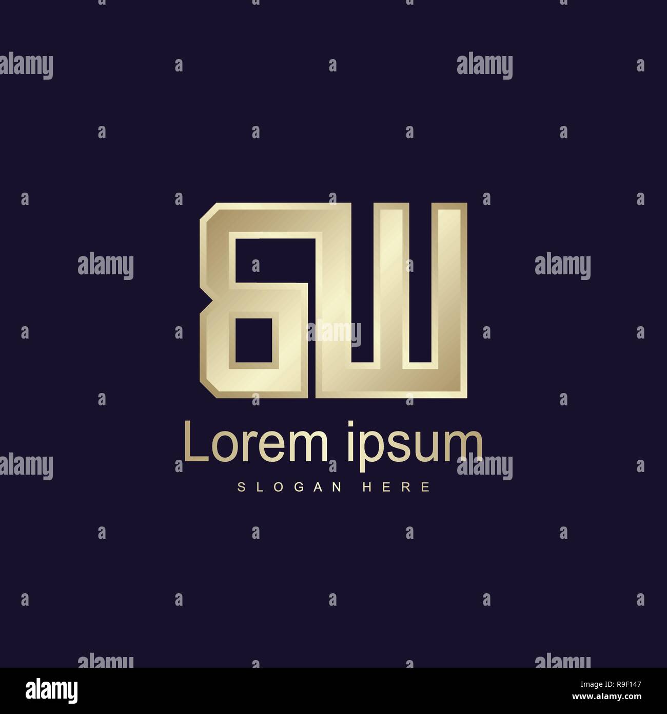 Initial Letter BW Logo Template Vector Design Stock Vector Image & Art ...