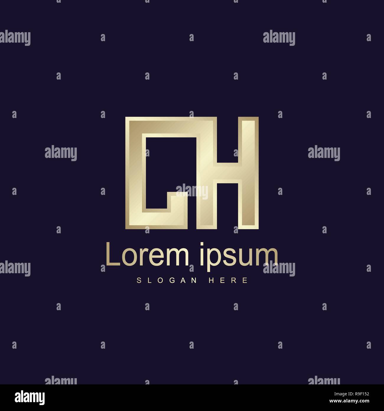 Initial Letter CH Logo Template Vector Design Stock Vector Image & Art ...