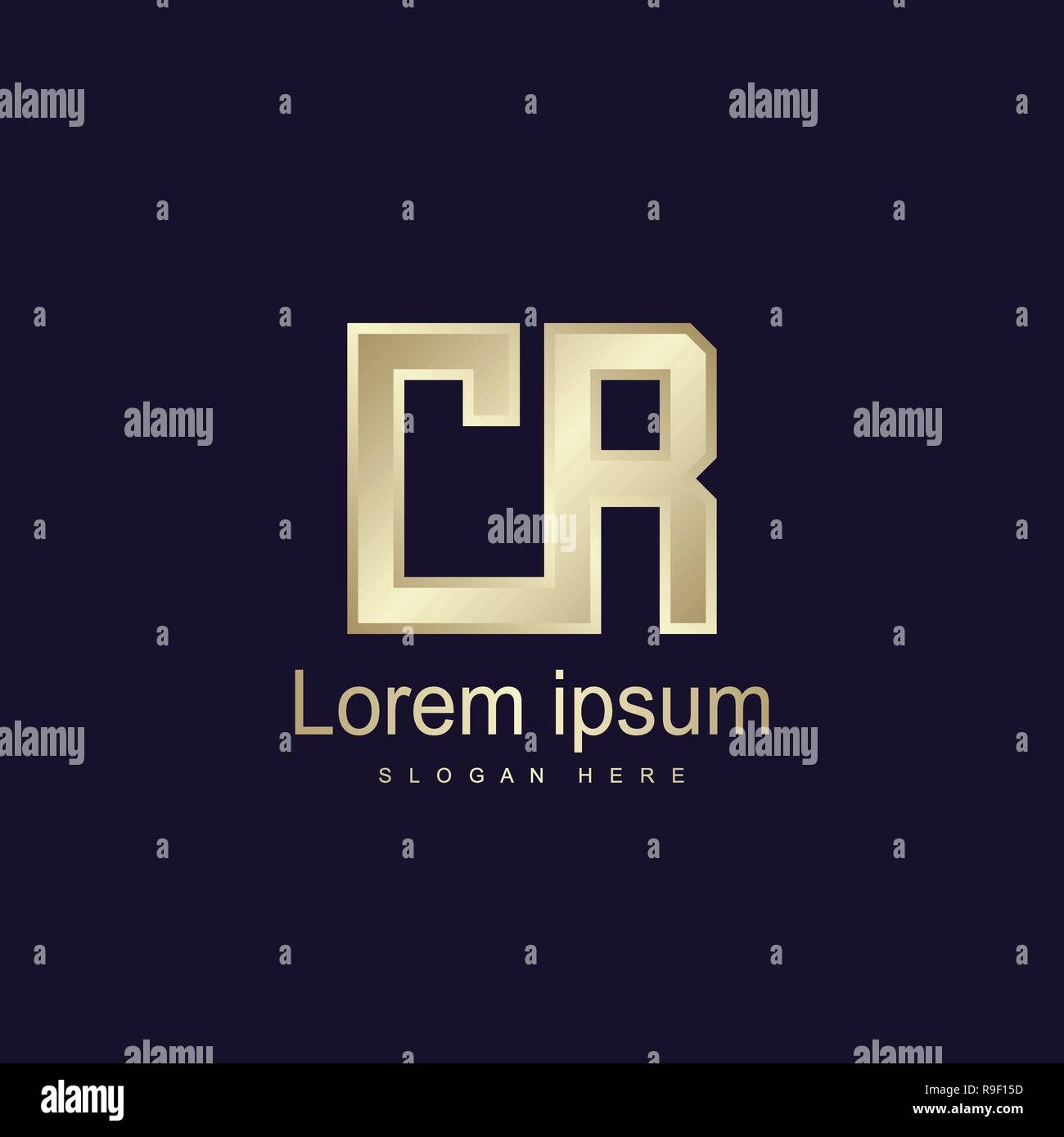 Initial Letter CR Logo Template Vector Design Stock Vector Image & Art ...