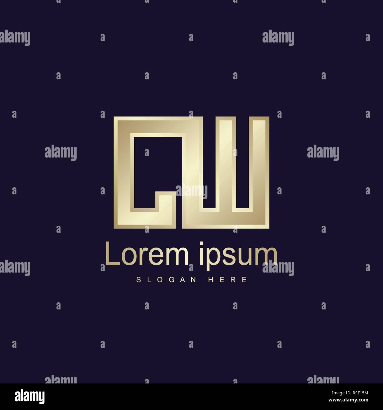 Initial Letter CW Logo Template Vector Design Stock Vector Image & Art ...