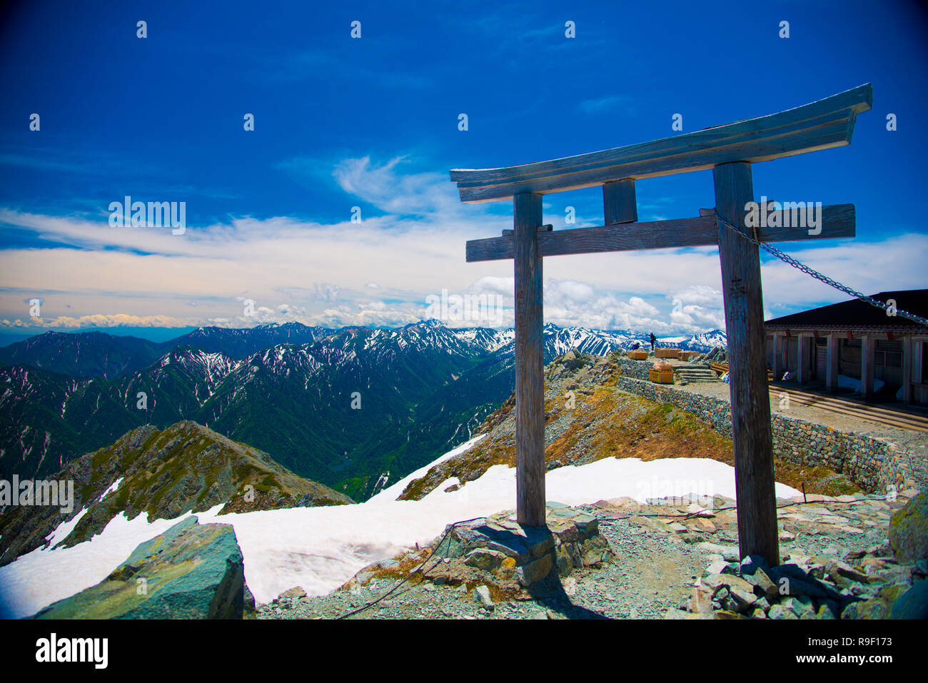 Oyama Shrine in Tateyama mountains, Japan. Oyama Shrine is the highest ...