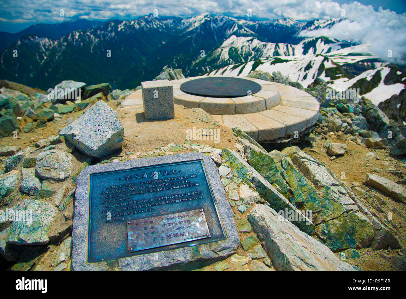 Sign marked as the Top of the Tateyama mountains in Toyama, Japan ...