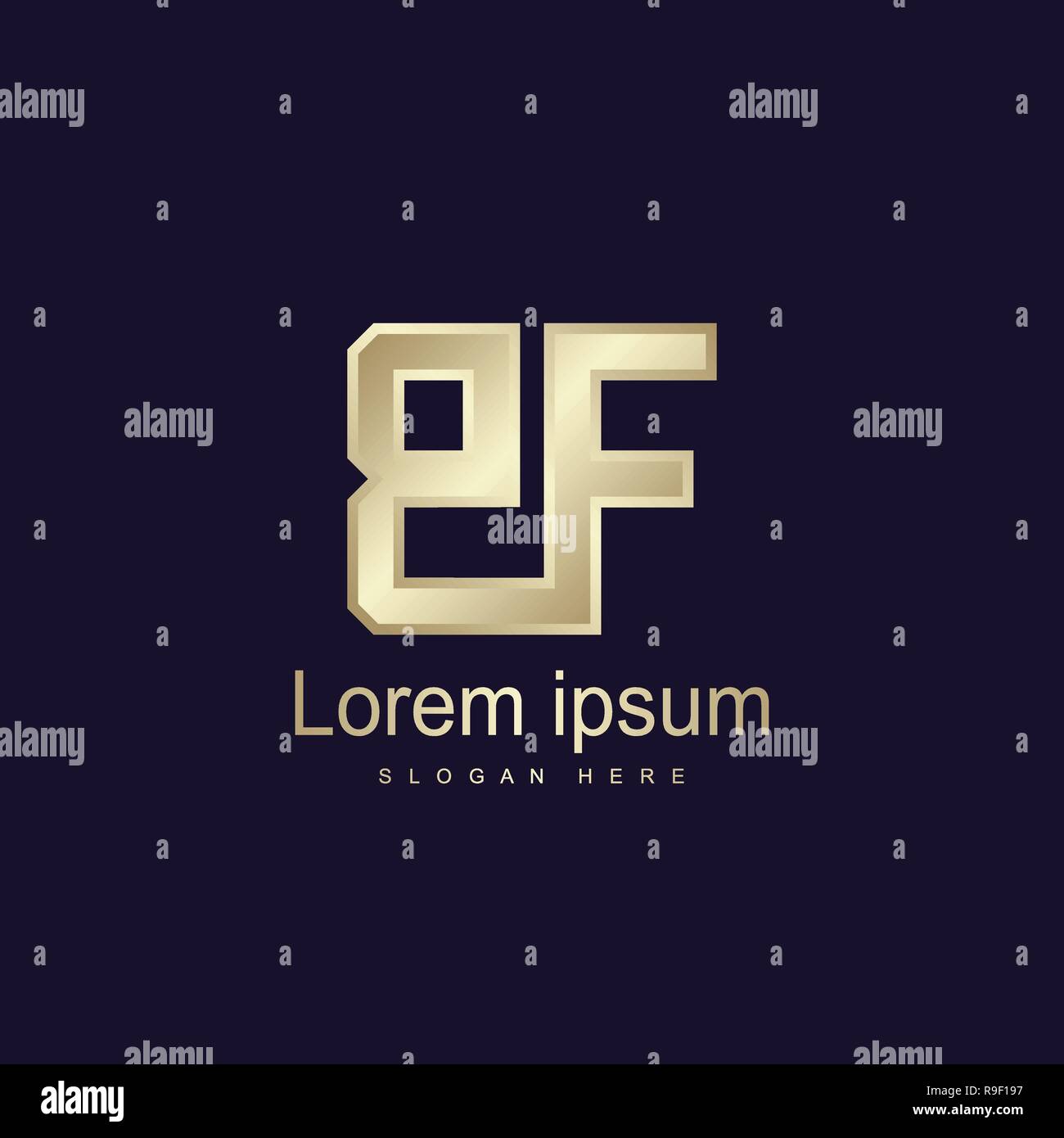 Initial Letter BF Logo Template Vector Design Stock Vector Image & Art ...