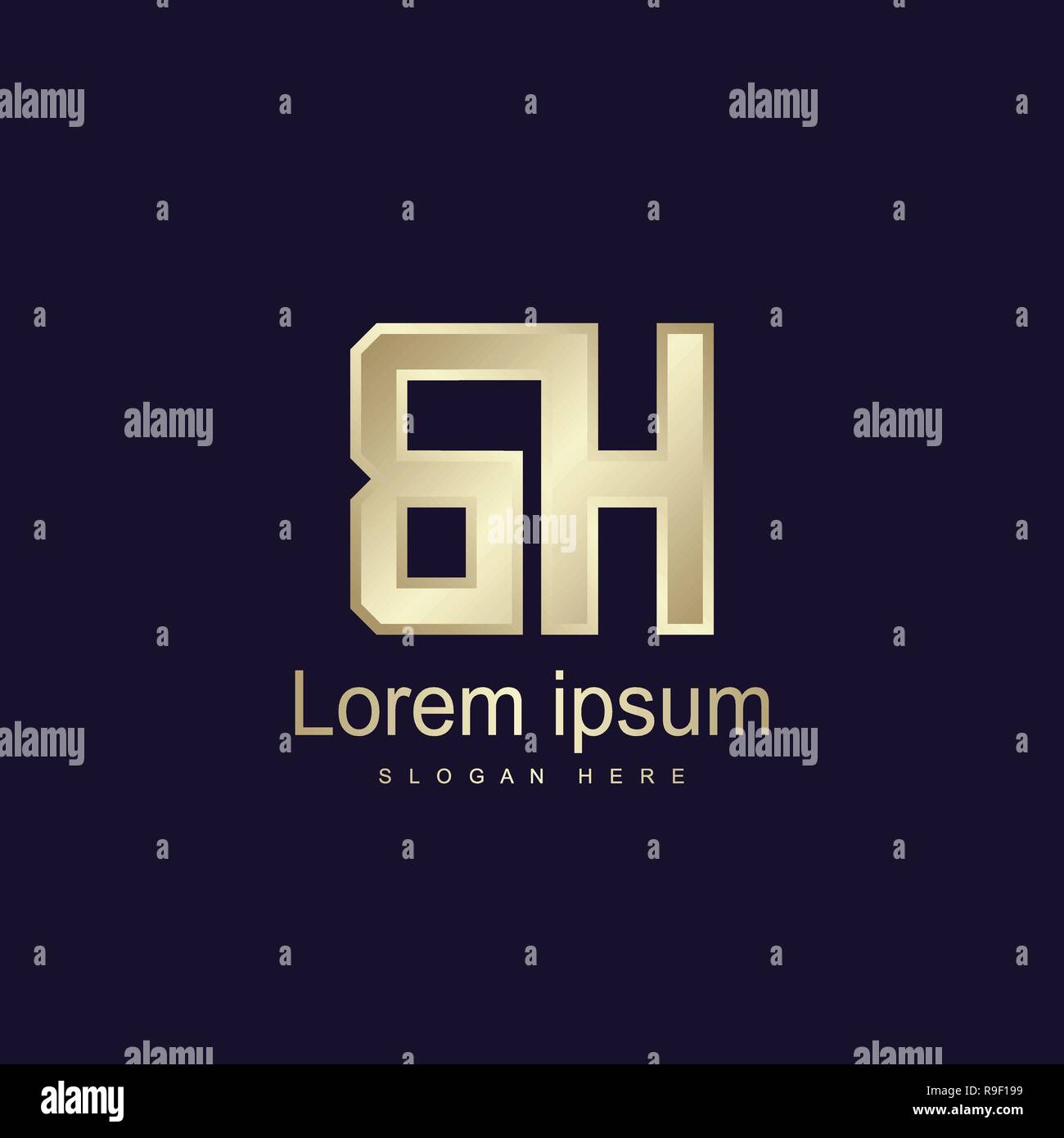 Logo initial letters bh vector vectors hi-res stock photography and ...