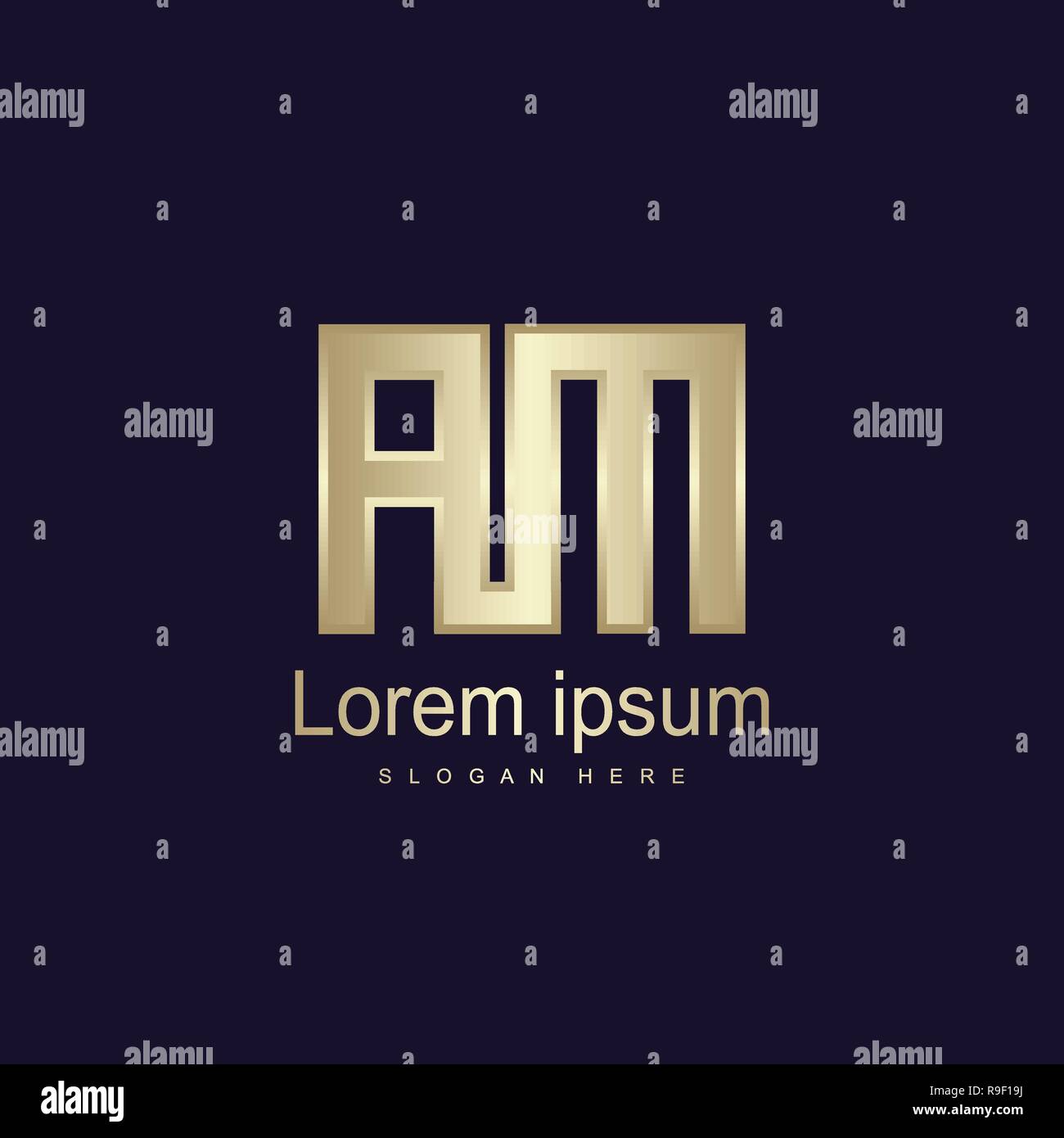 Initial Letter AM Logo Template Vector Design Stock Vector Image & Art ...
