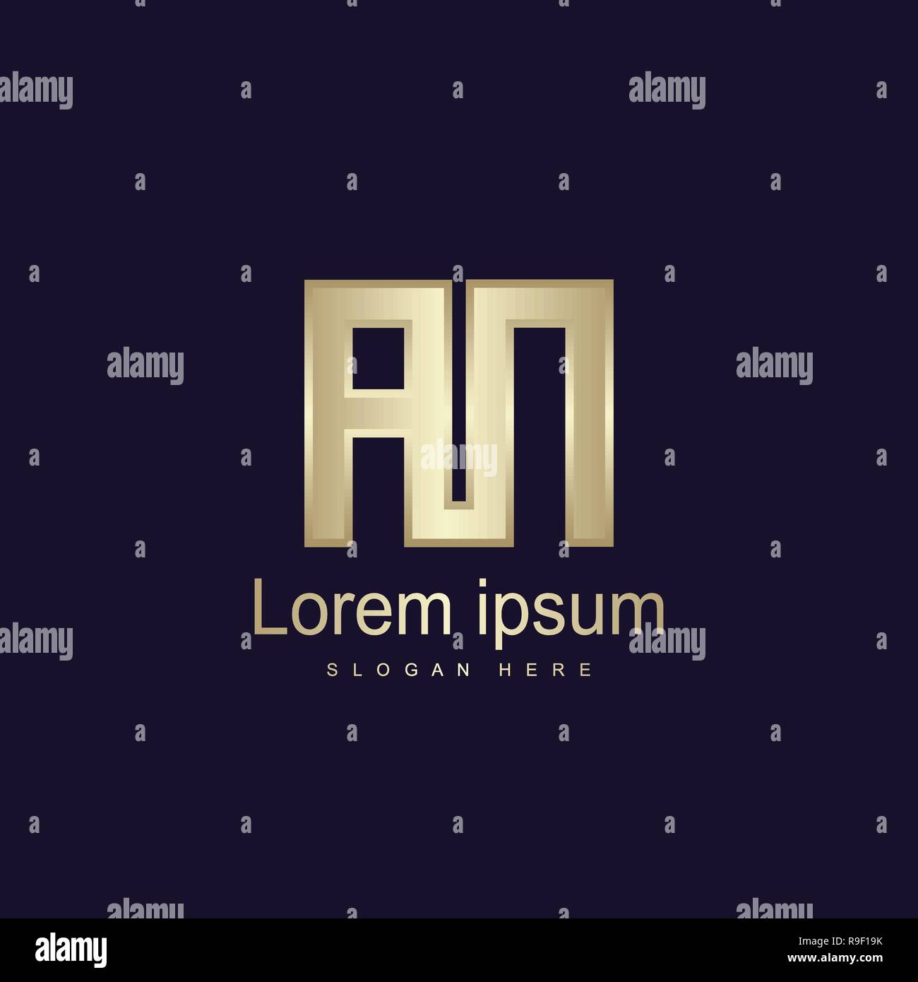 Initial Letter AN Logo Template Vector Design Stock Vector Image & Art ...