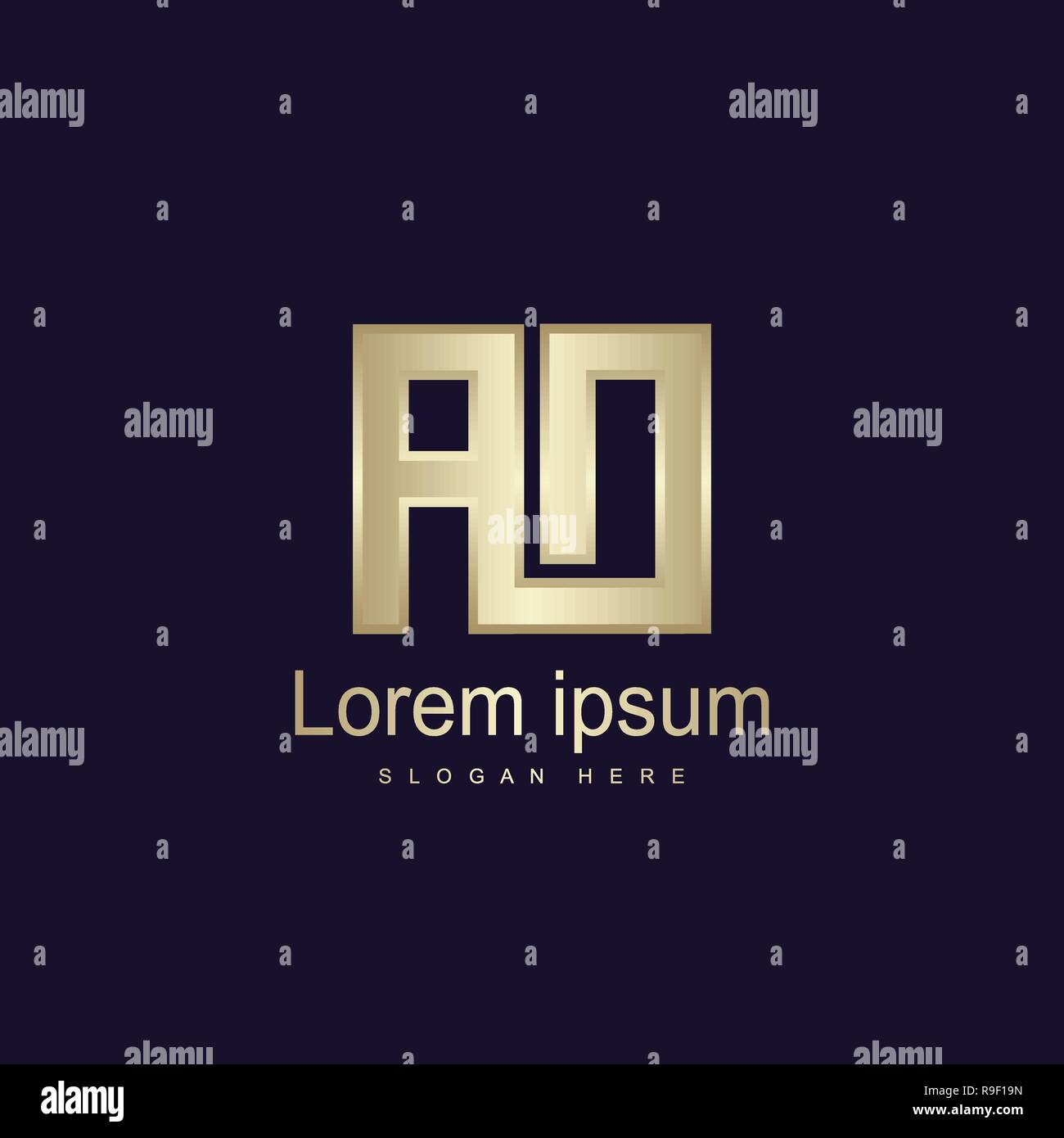 Initial Letter AO Logo Template Vector Design Stock Vector Image & Art ...