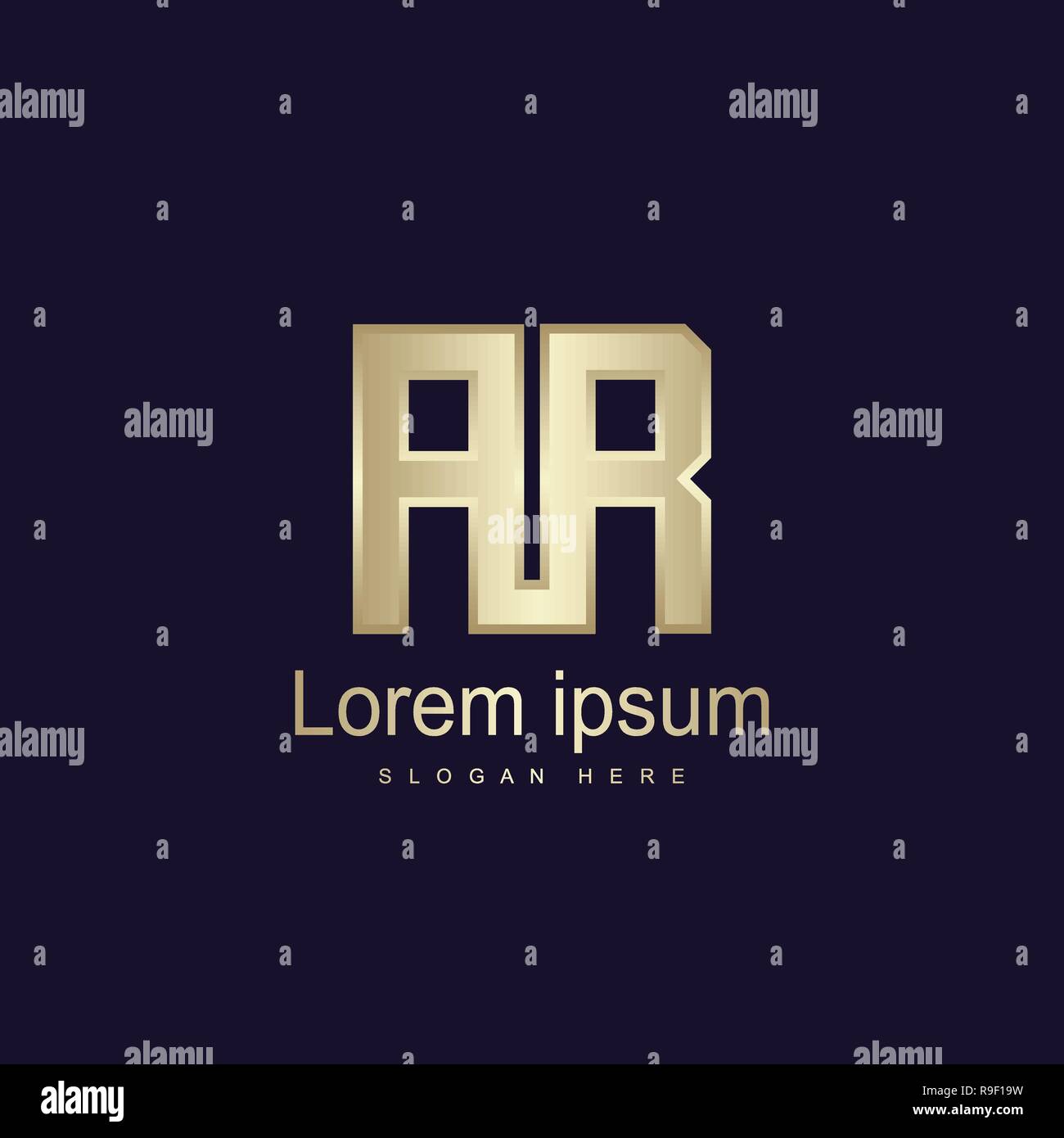 Logo initial letters ar vector vectors hi-res stock photography and ...