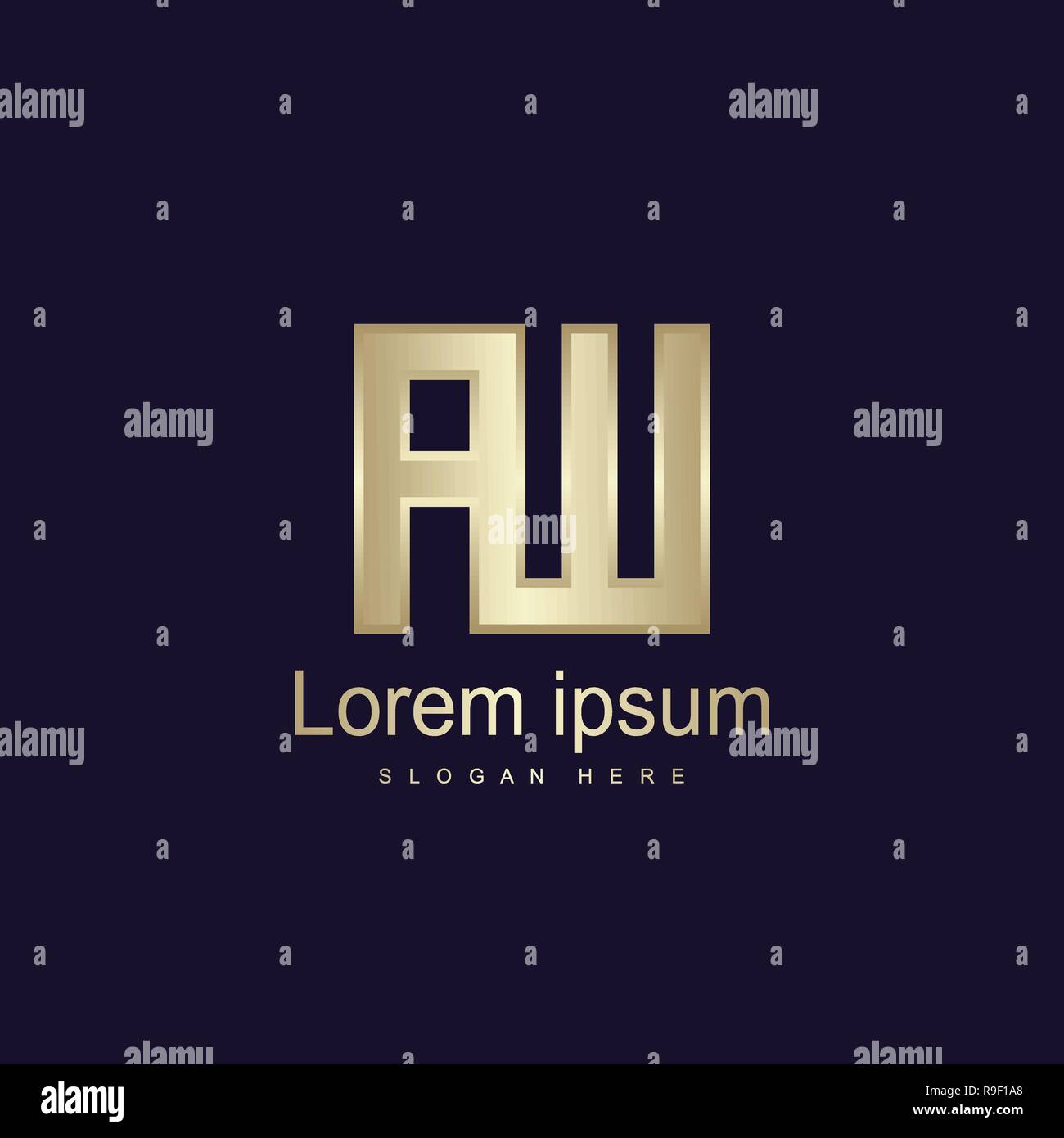 Initial Letter AW Logo Template Vector Design Stock Vector Image & Art ...