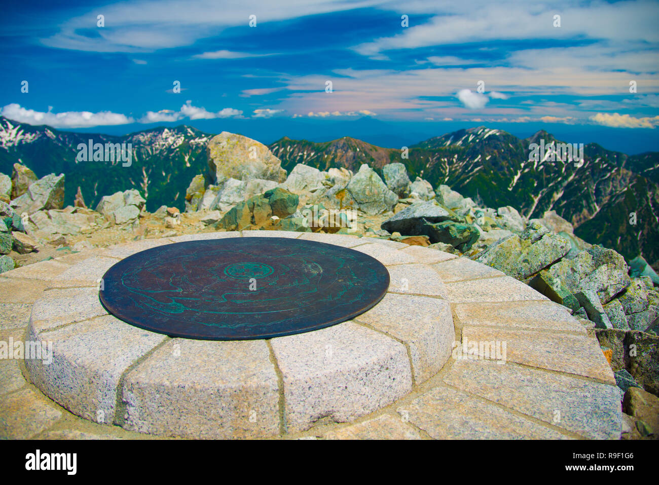 Sign marked as the Top of the Tateyama mountains in Toyama, Japan ...