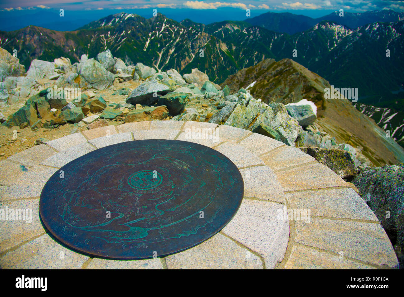 Sign marked as the Top of the Tateyama mountains in Toyama, Japan ...