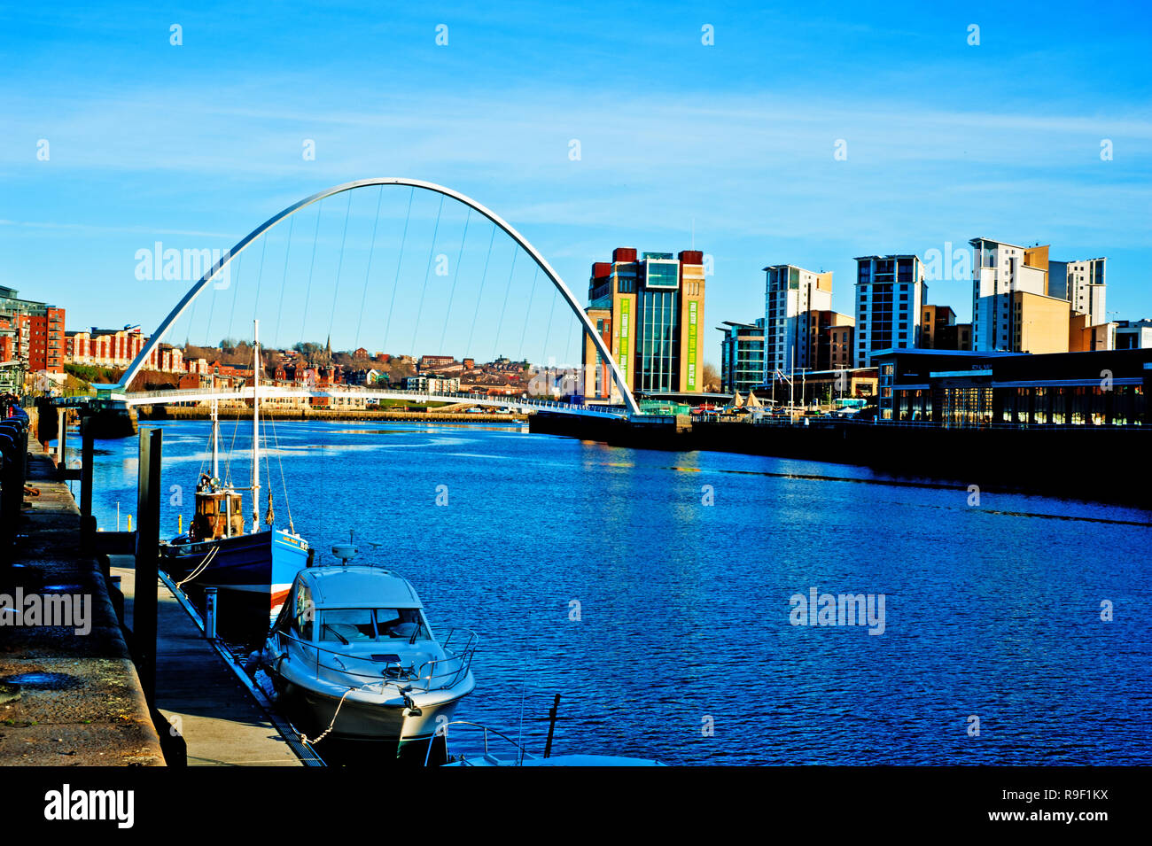 Millennium Bridge and Baltic Arts Centre, Quayside, Newcastle upon Tyne ...