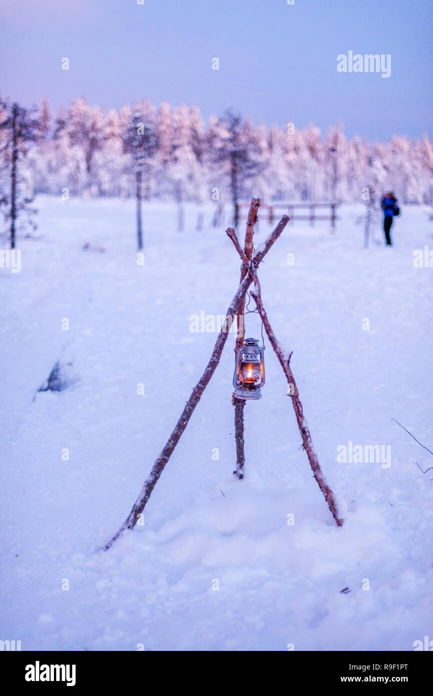 lapland winter scene Stock Photo - Alamy